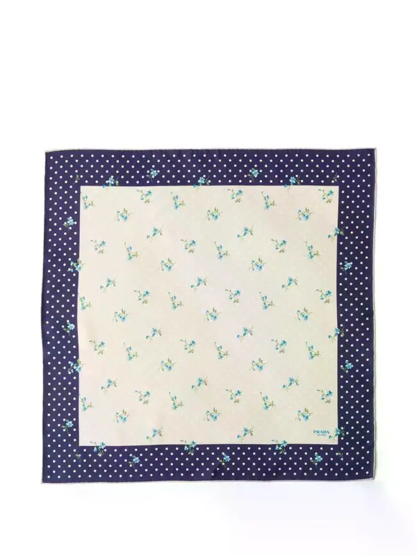 Prada Printed Silk Twill Scarf 55 - Neutrals