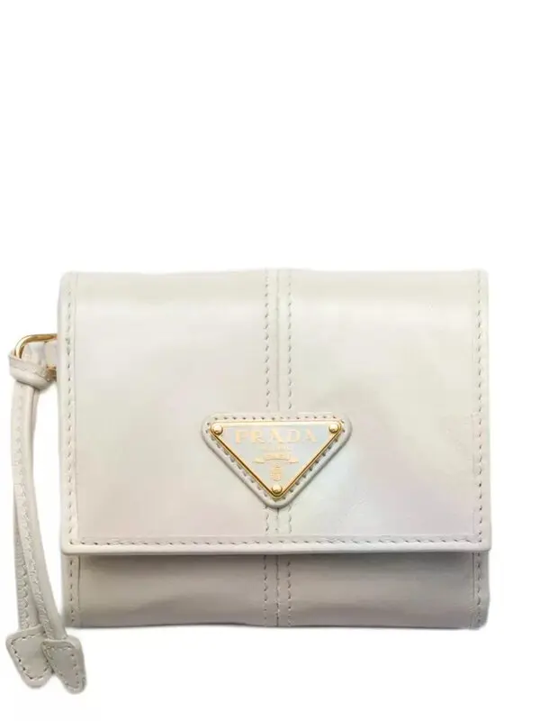 Prada Small Leather Wallet - Neutrals
