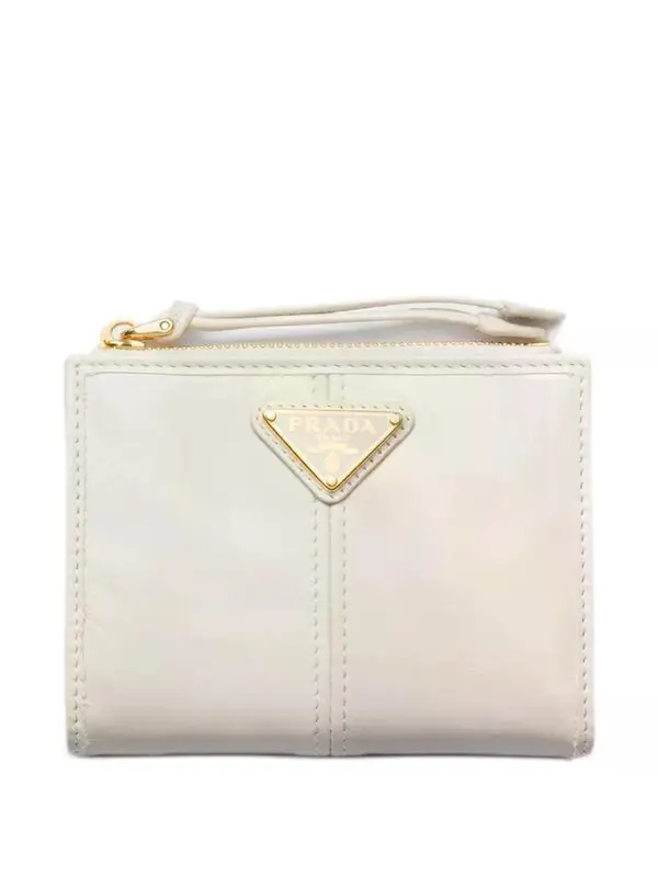 Prada Small Leather Wallet - Neutrals