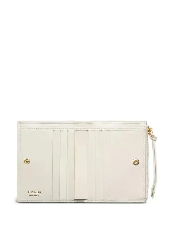 Prada Small Leather Wallet - Neutrals