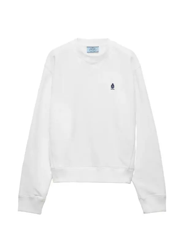Prada Crewneck Sweatshirt With Embroidered Logo