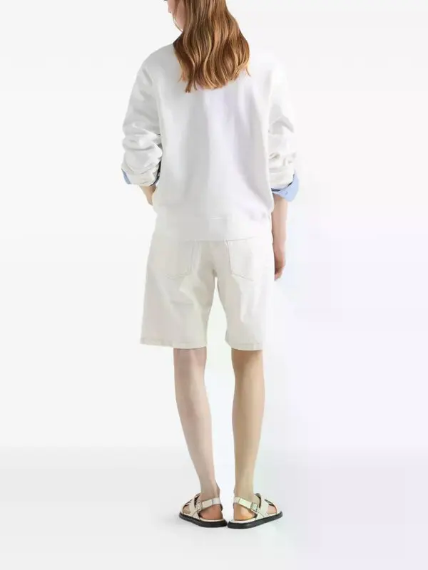 Prada Crewneck Sweatshirt With Embroidered Logo