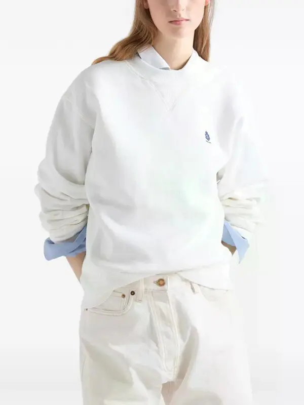Prada Crewneck Sweatshirt With Embroidered Logo