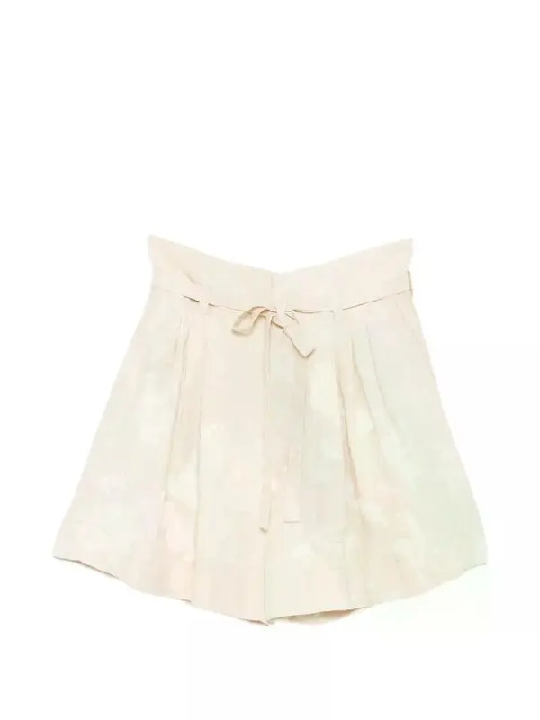 ZIGGY CHEN Belted Pleated Shorts