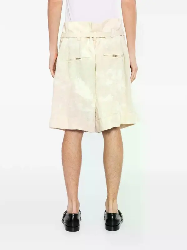ZIGGY CHEN Belted Pleated Shorts