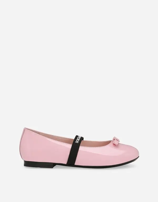 Dolce & Gabbana Patent Leather Ballerinas With Bow
