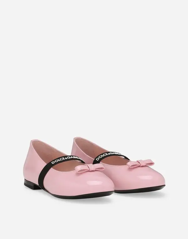 Dolce & Gabbana Patent Leather Ballerinas With Bow
