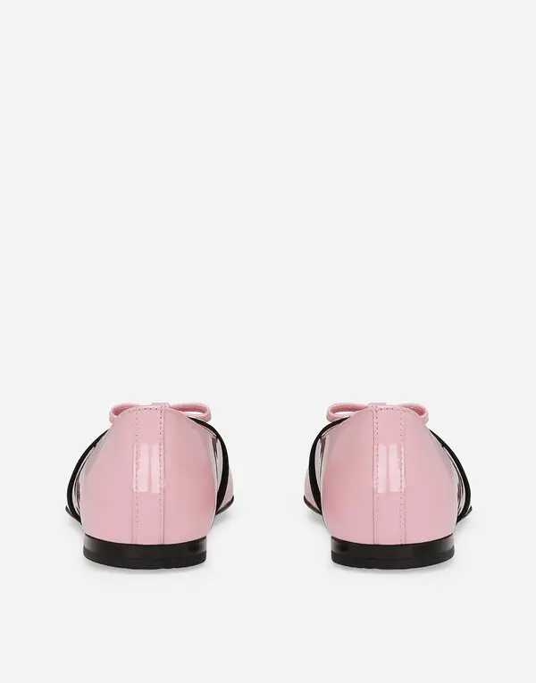Dolce & Gabbana Patent Leather Ballerinas With Bow