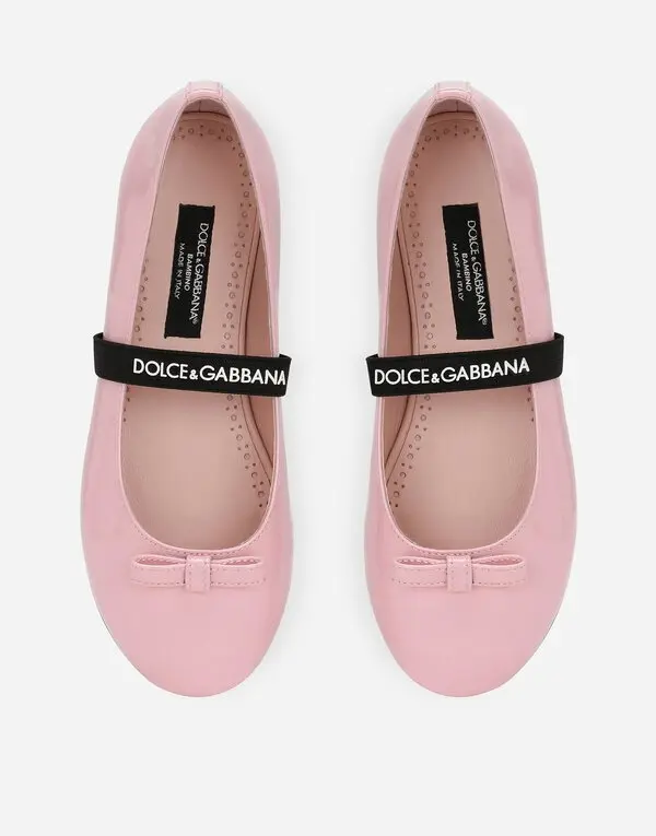 Dolce & Gabbana Patent Leather Ballerinas With Bow