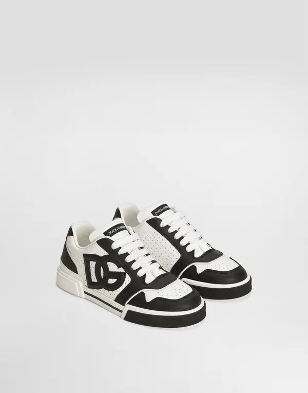 Dolce & Gabbana Calfskin Nappa New Roma Sneakers With Dg Logo