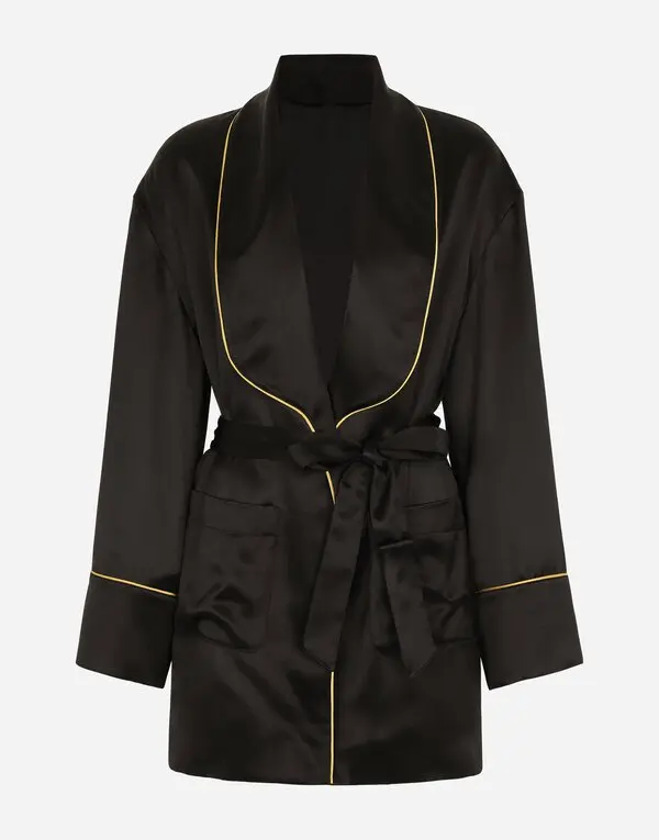 Dolce & Gabbana Silk Pajama Jacket - Black