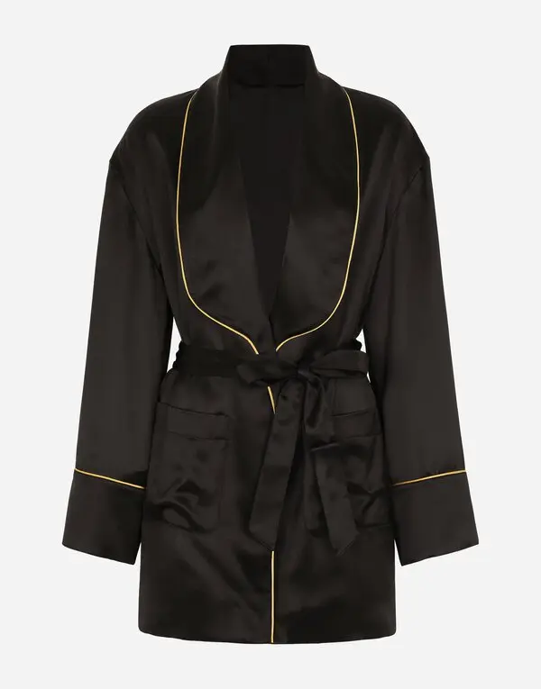 Dolce & Gabbana Silk Pajama Jacket - Black