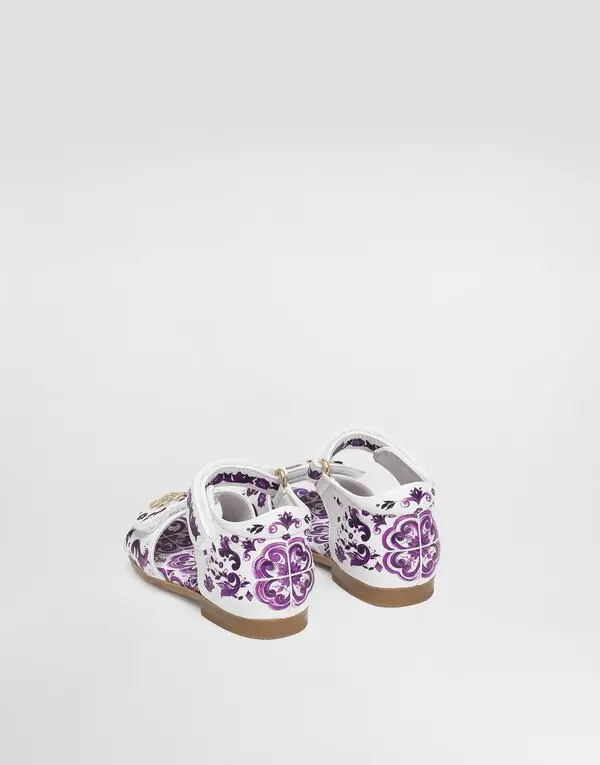 Dolce & Gabbana Majolica-print Leather Sandals