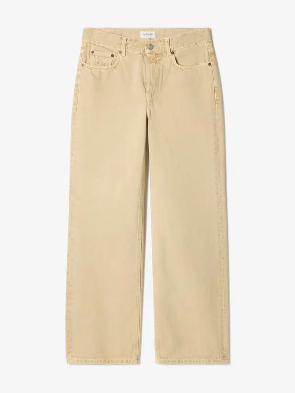 HOUSE OF DAGMAR Cropped Straight Leg Jeans - Beige