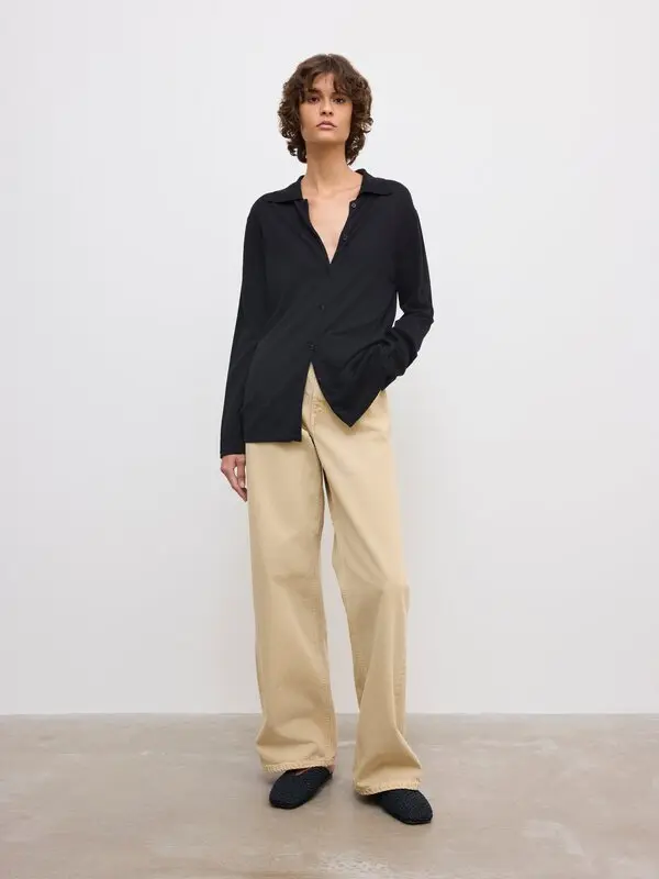HOUSE OF DAGMAR Merino Wool Collared Cardigan