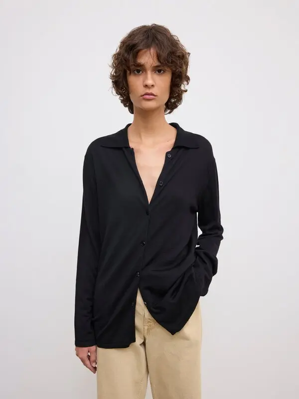 HOUSE OF DAGMAR Merino Wool Collared Cardigan