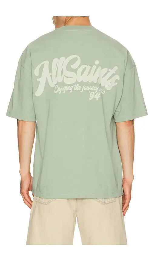 ALLSAINTS Odyssey Crew Tee In Sage - Spring Green