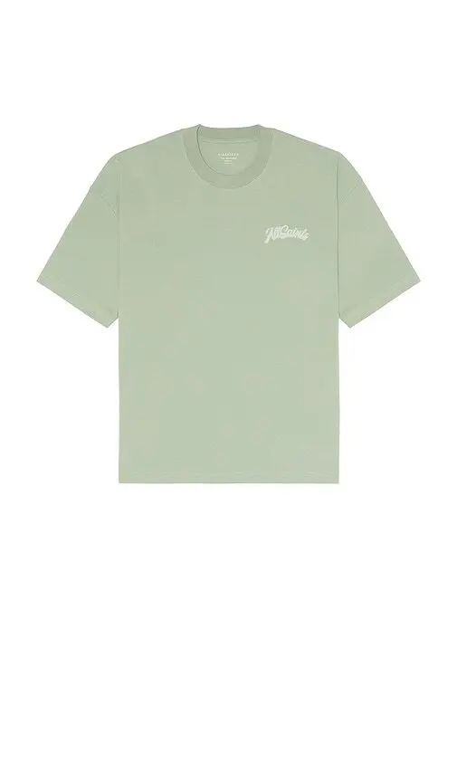 ALLSAINTS Odyssey Crew Tee In Sage - Spring Green