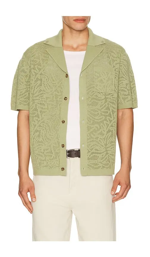 DRÃ´LE DE MONSIEUR Chemise Maille Dentelle In Green - Kaki
