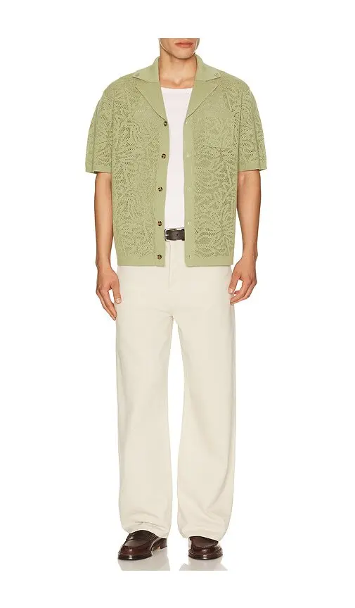 DRÃ´LE DE MONSIEUR Chemise Maille Dentelle In Green