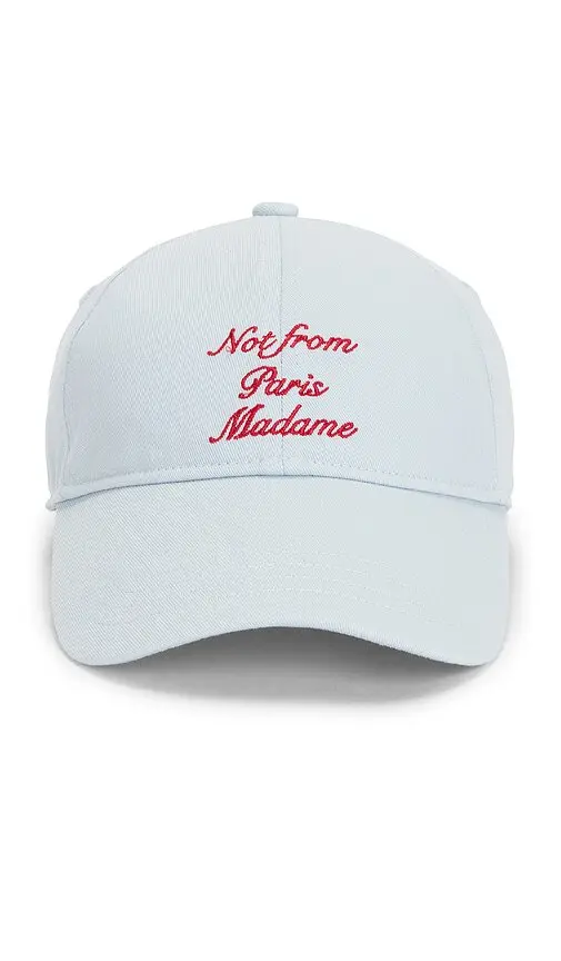 DRÃ´LE DE MONSIEUR Slogan Calligraphy Cap - Light Blue