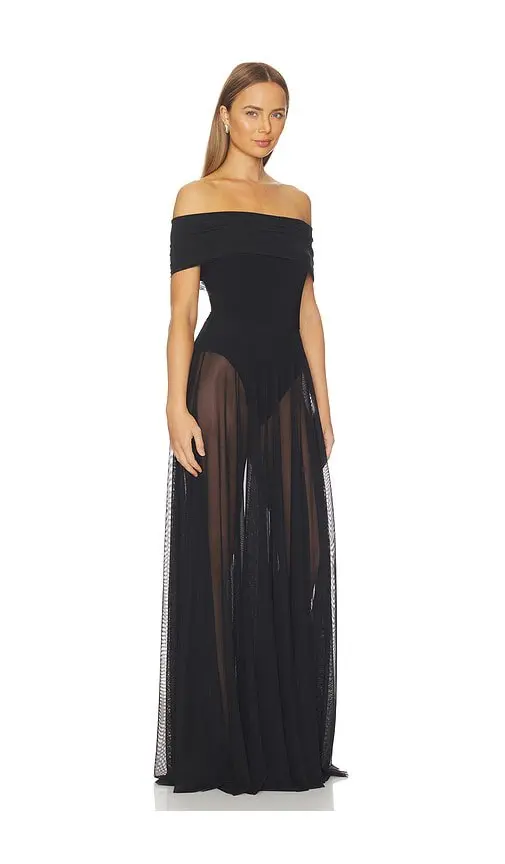 Norma Kamali Sleeveless Off-the-shoulder Flared Gown - Black