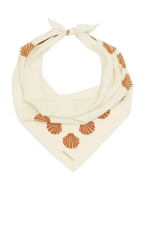 BEMBIEN Concha Large Scarf In Beige,tangerine