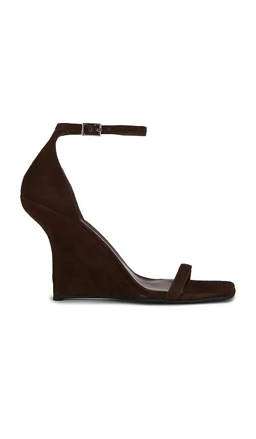 Jeffrey Campbell Fermi Wedge Sandal - Brown Suede