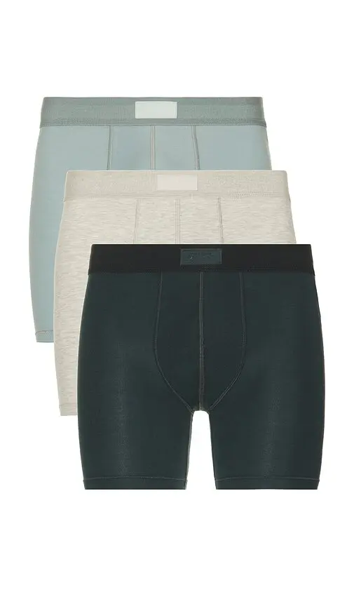 SKIMS 3 Pack Boxer Brief 5 In Grey - Verdant Multi