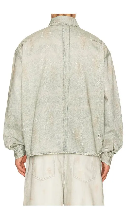 WON HUNDRED Maza Printed Denim Shirt In Blue