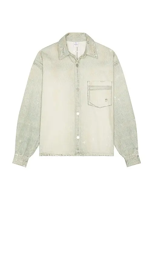 WON HUNDRED Maza Printed Denim Shirt In Blue