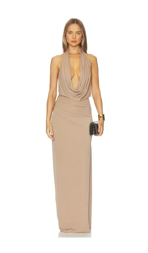 SONYA MODA Clementine Halterneck Maxi Dress