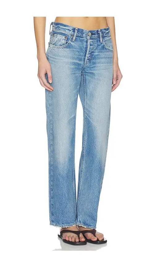 Moussy Vintage Cheval Straight Low Rise Jeans - Blue