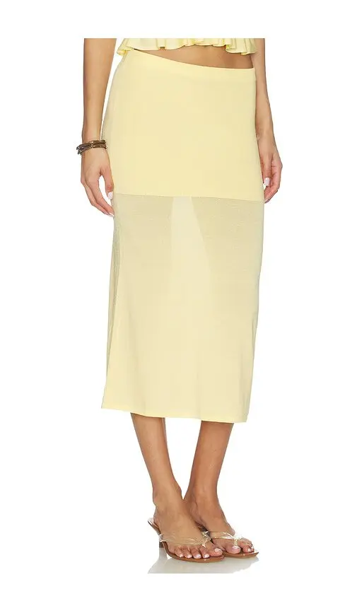 LOVERS AND FRIENDS Knit Midi Skirt - Light Yellow