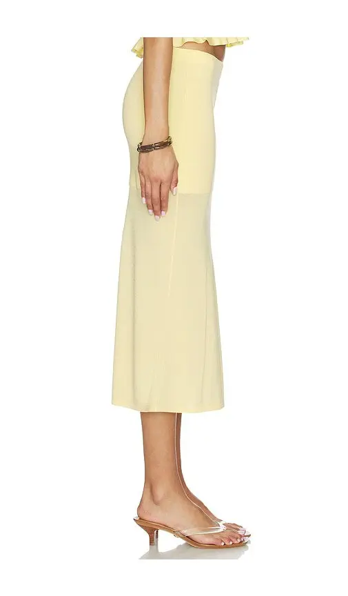 LOVERS AND FRIENDS Knit Midi Skirt - Light Yellow