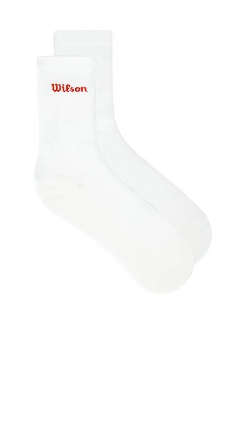 Wilson Crew Logo Sock 3 Pack - Bright White