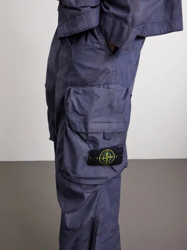 Stone Island Camouflage Straight-leg Cotton-blend Trousers