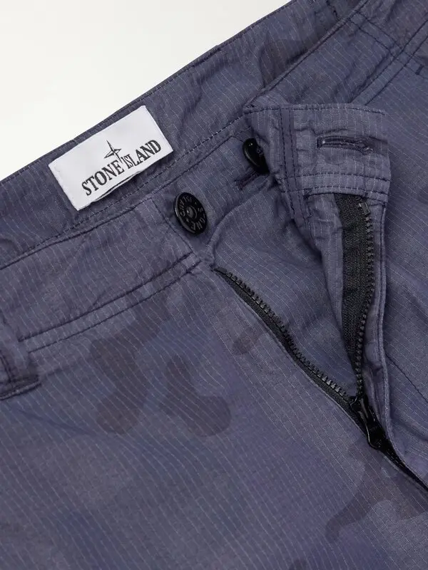 Stone Island Camouflage Straight-leg Cotton-blend Trousers