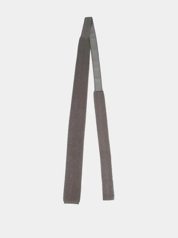 Brunello Cucinelli Silk Knit Tie - Grey