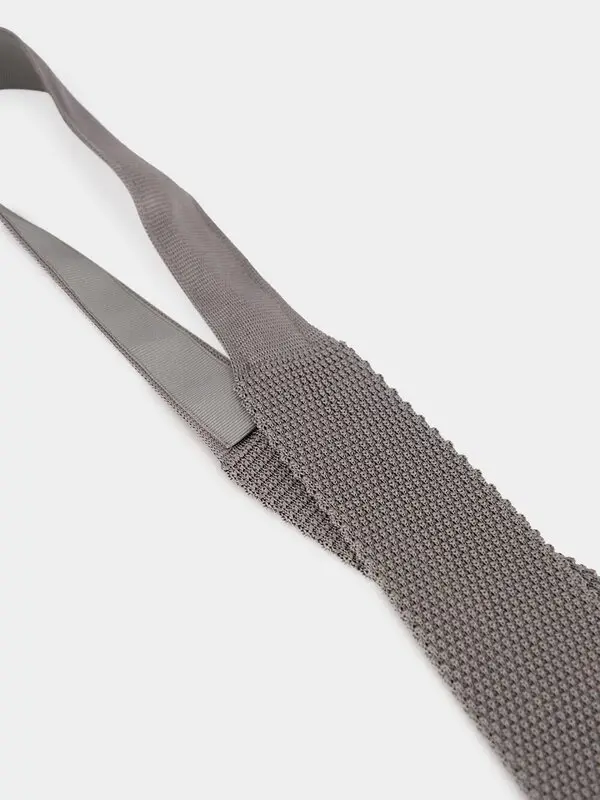 Brunello Cucinelli Silk Knit Tie - Grey
