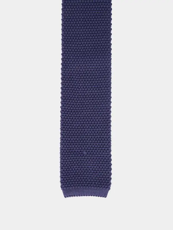 Brunello Cucinelli Denim Silk Knit Neck Tie