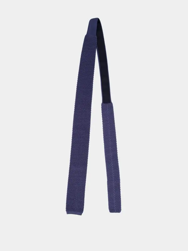 Brunello Cucinelli Denim Silk Knit Neck Tie
