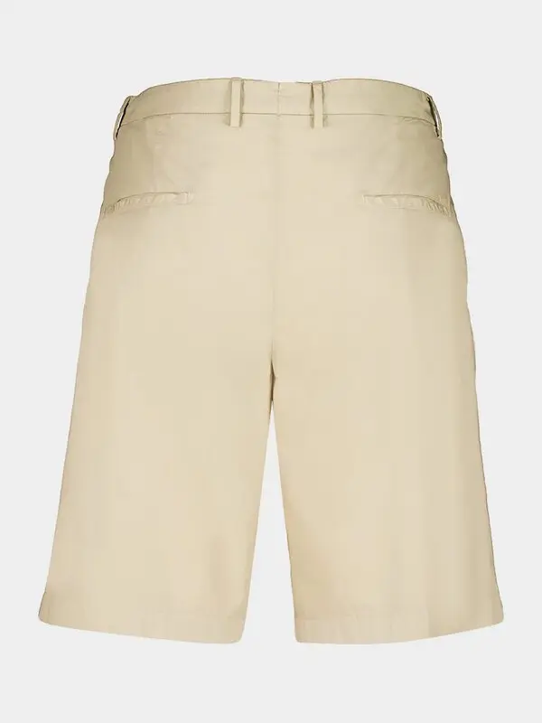 Boglioli Straight Fit Cotton Shorts - Beige