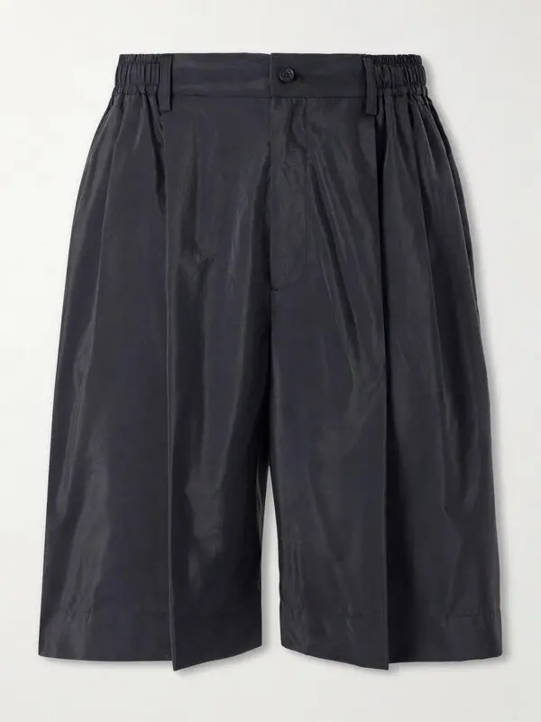 SSSTEIN Wide-leg Silk-blend Shorts