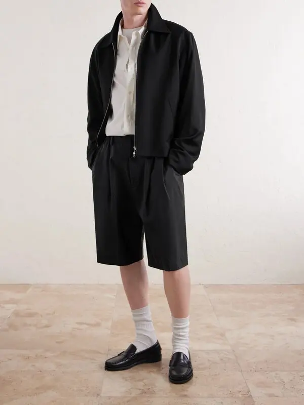 SSSTEIN Wide-leg Silk-blend Shorts