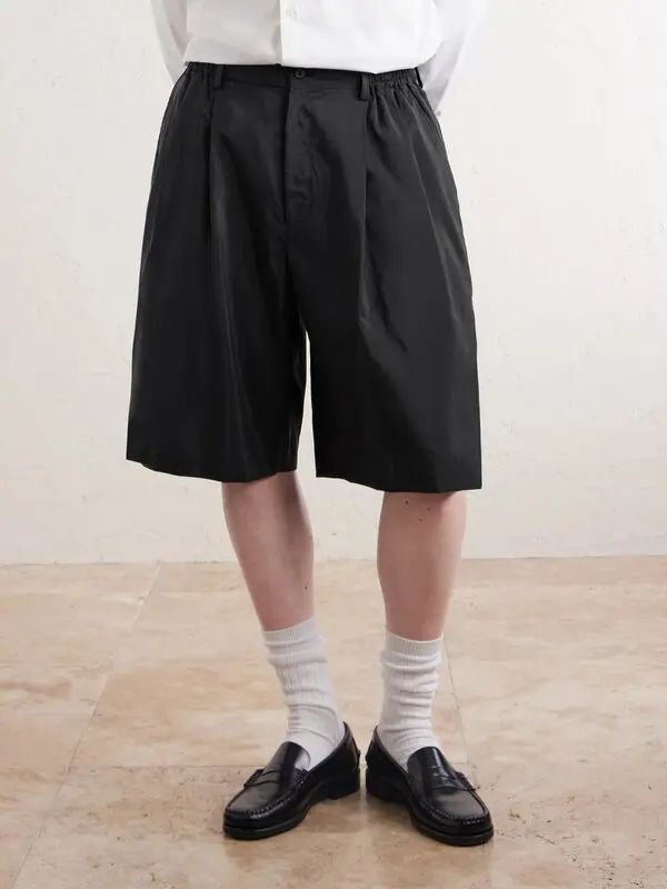 SSSTEIN Wide-leg Silk-blend Shorts