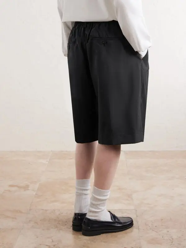 SSSTEIN Wide-leg Silk-blend Shorts