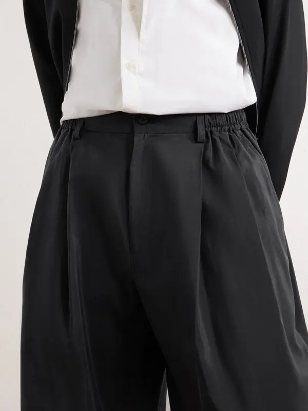 SSSTEIN Wide-leg Silk-blend Shorts