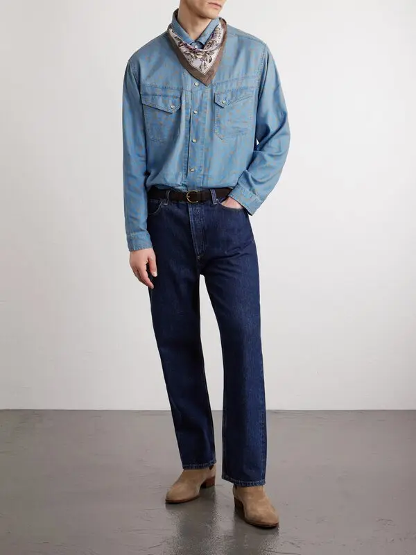 Ralph Lauren Printed Cotton And Linen-blend Shirt