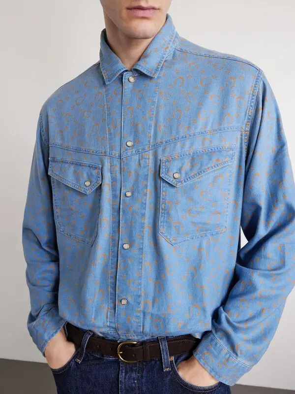 Ralph Lauren Printed Cotton And Linen-blend Shirt